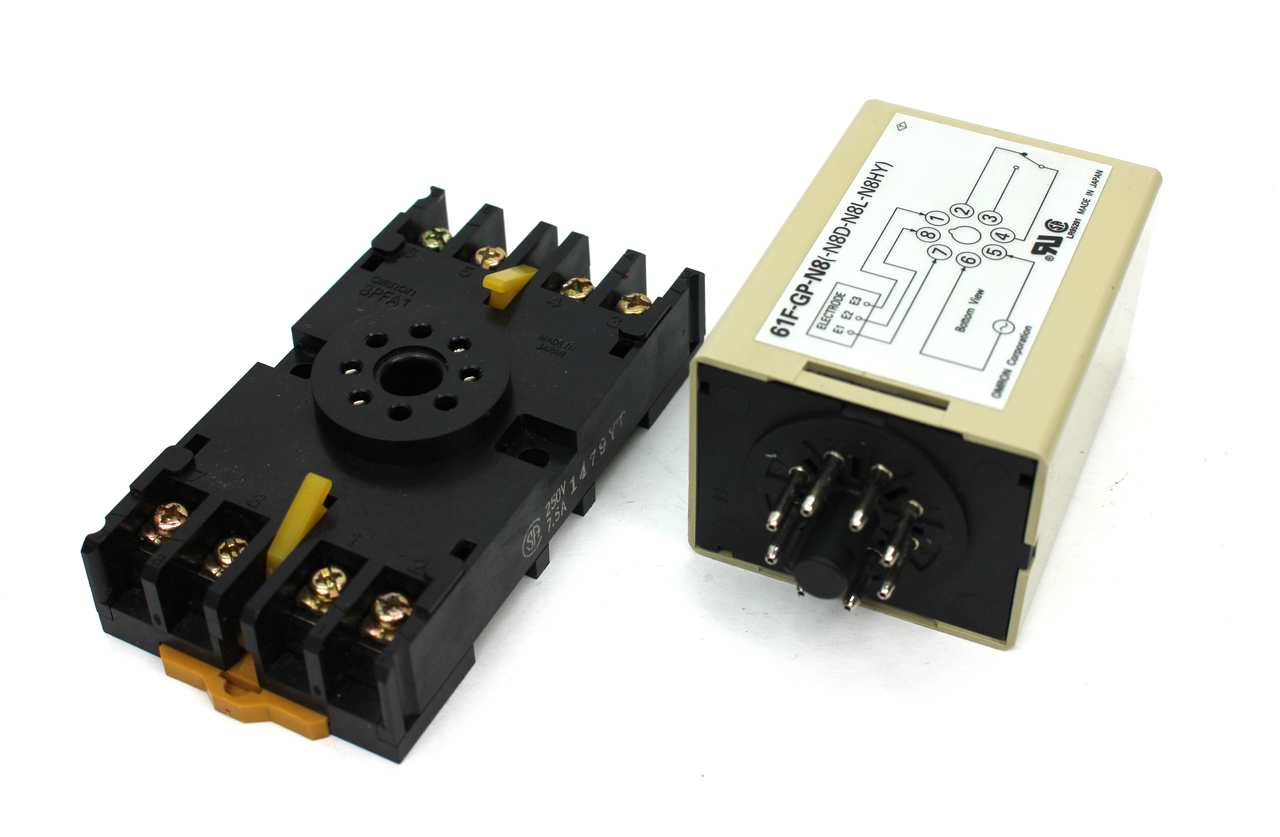 Omron 61F-GP-N8 Floatless Level Switch w/ 8PFA1 Relay Socket Base