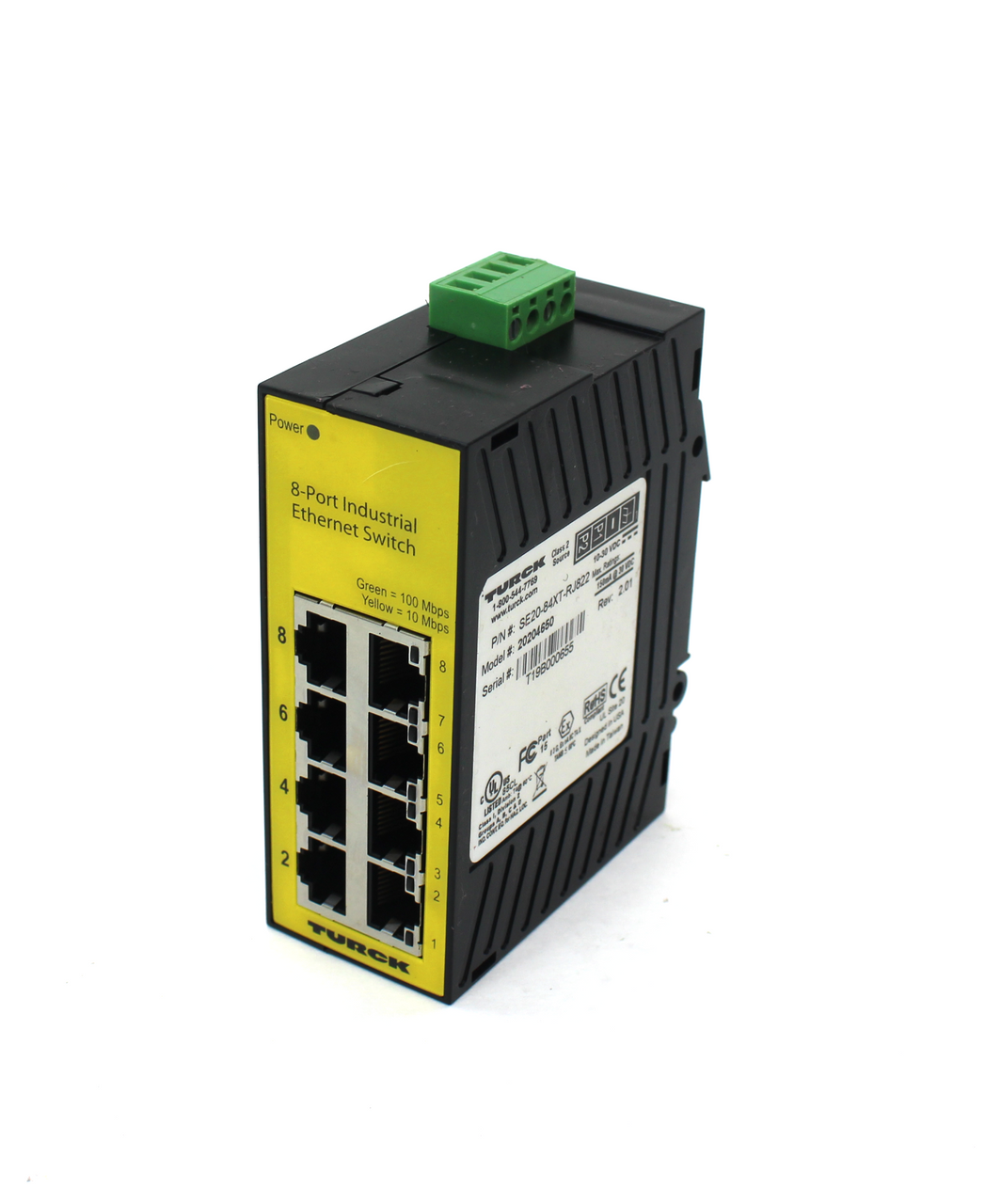 Turck 20204650, SE20-84XT-RJ822 8-Port Industrial Ethernet Switch, 30VDC