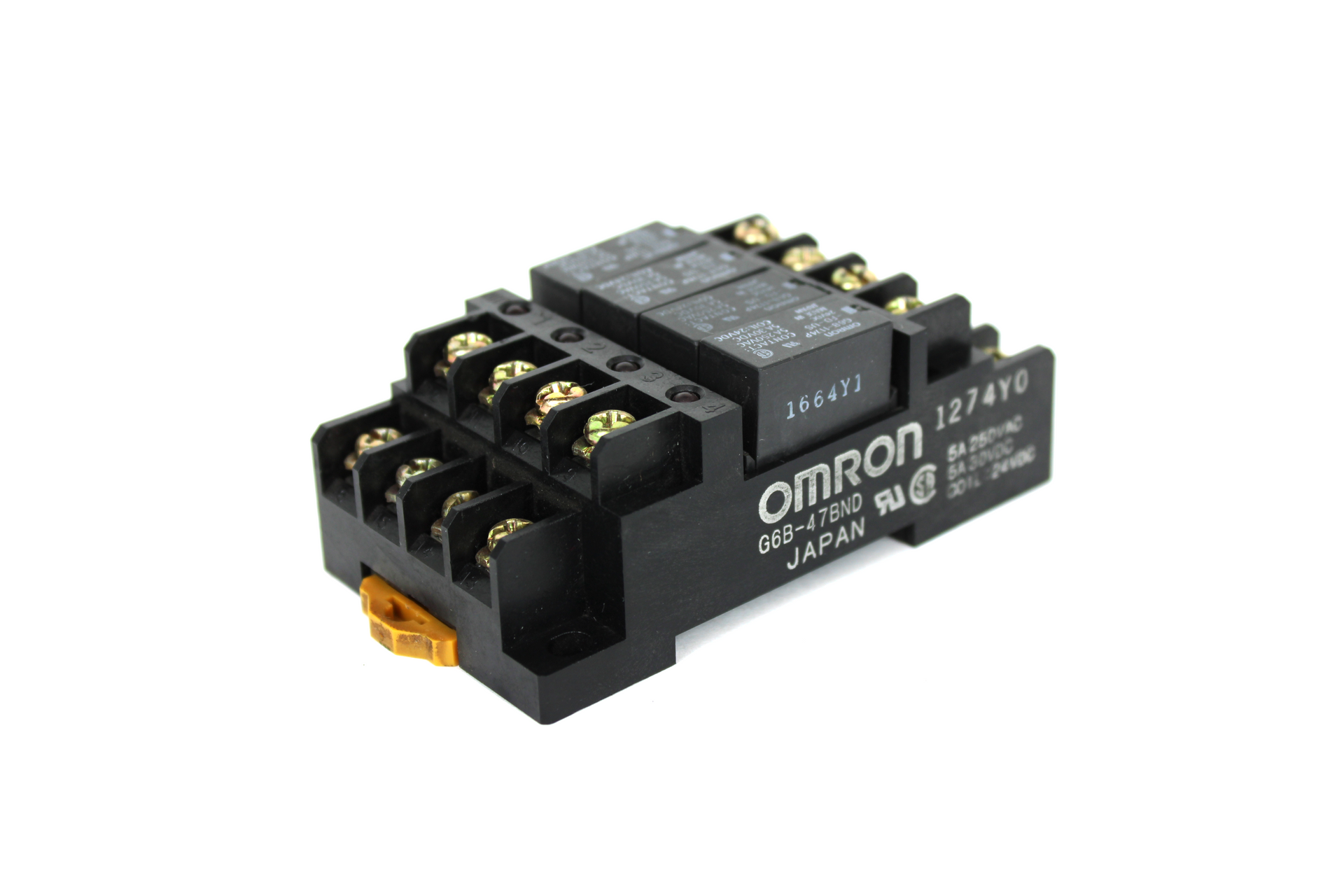 Omron G6B-47BND Relay Terminal, 250V AC w/ G6B-1174P-FD-US Relay 250V AC, 24V DC