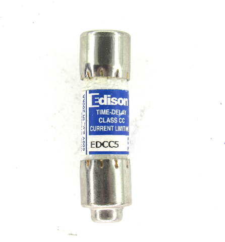 Edison EDCC5 Time-Delay Fuse, 5 Amp, 600V AC Current Limiting