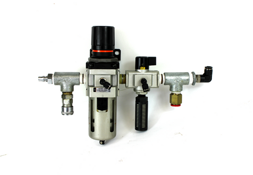 SMC AW4000-04BG Filter Regulator w/ VHS4000-04 Pressure Relief Valve