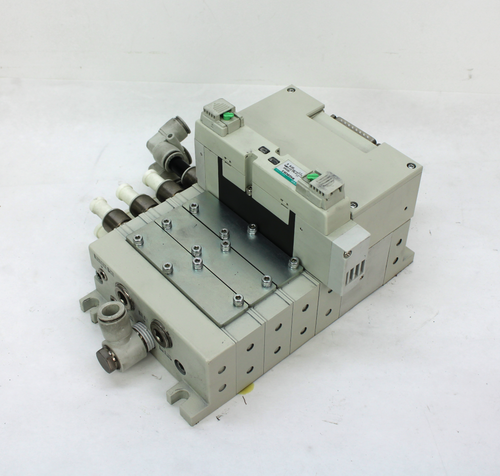 CKD 4 Port Manifold Assembly w/ CKD W4GB439-3 Solenoid Valve