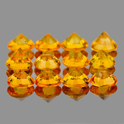 2.60 mm ROUND 12 PIECES NATURAL INTENSE GOLDEN YELLOW SAPPHIRE ...