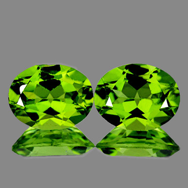 12x10 mm Oval 2 pieces AAA Luster Natural Top Green Peridot [VVS]-Rare ...