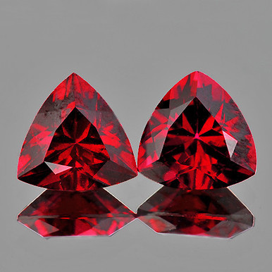 7.00 mm Trillion 2 pcs AAA Fire Luster Natural Sparkling Red Mozambique Garnet [Flawless-VVS ...