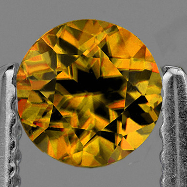 6.70 mm Round 1.40ct AAA Rainbow Sparkles Natural Honey Yellow Mali Garnet [Flawless-VVS]-AAA ...