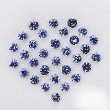 1.10 mm Round Machine Cut 100 pcs Natural Light Ceylon Blue Sapphire ...