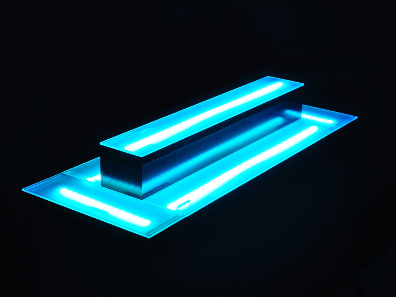 Island 2 Tier LED Bar Shelf Display - LiquorShelves.com