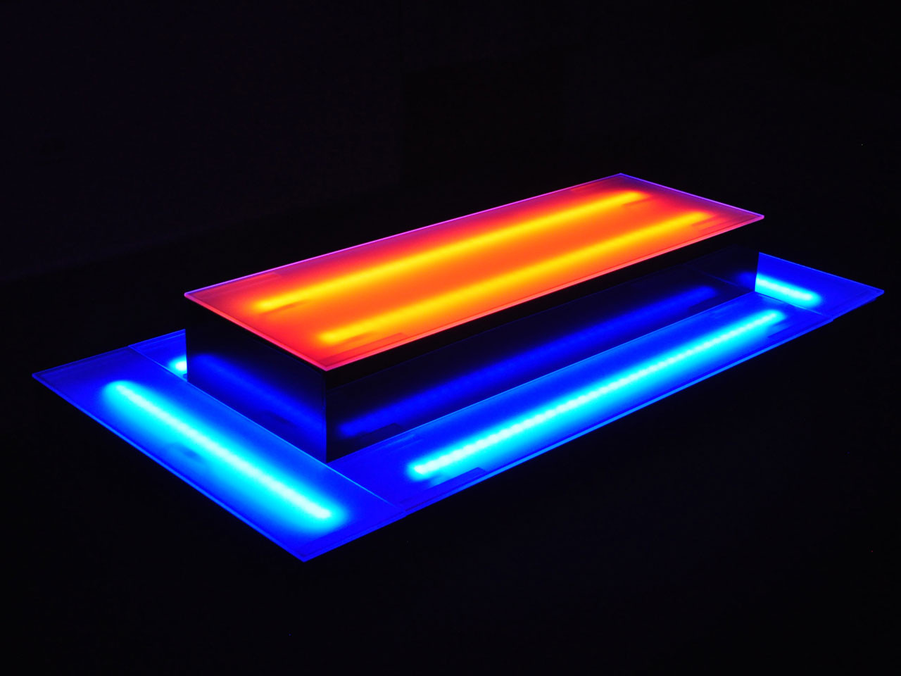Island 2 Tier Double Wide LED Bar Shelf Display - LiquorShelves.com