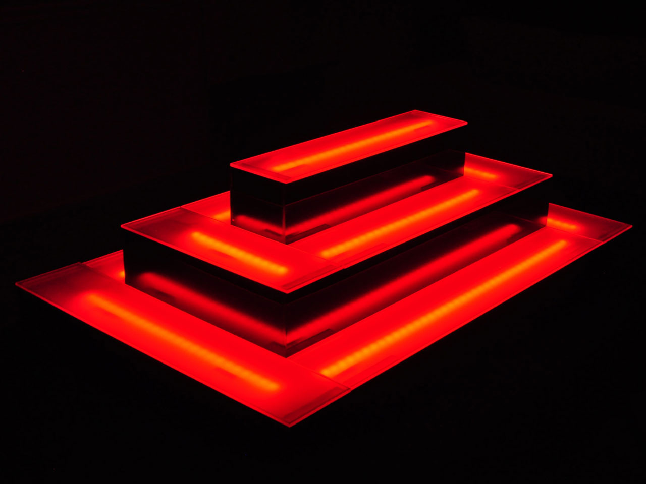 Island 3 Tier LED Bar Shelf Display - LiquorShelves.com