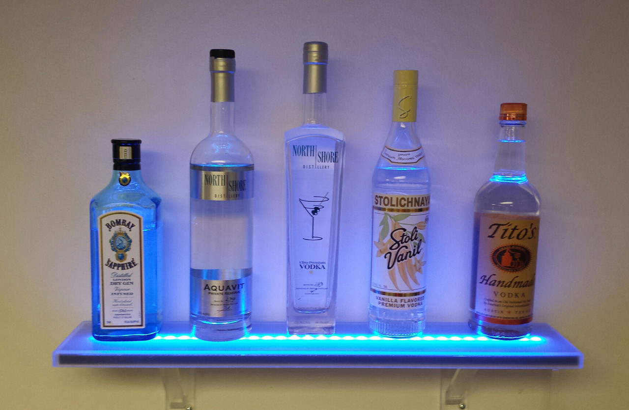 Custom Length LED Bar Shelf - LiquorShelves.com