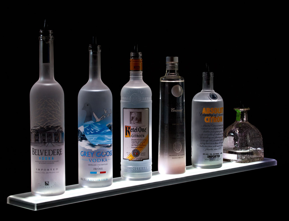 Custom Length LED Bar Shelf - LiquorShelves.com