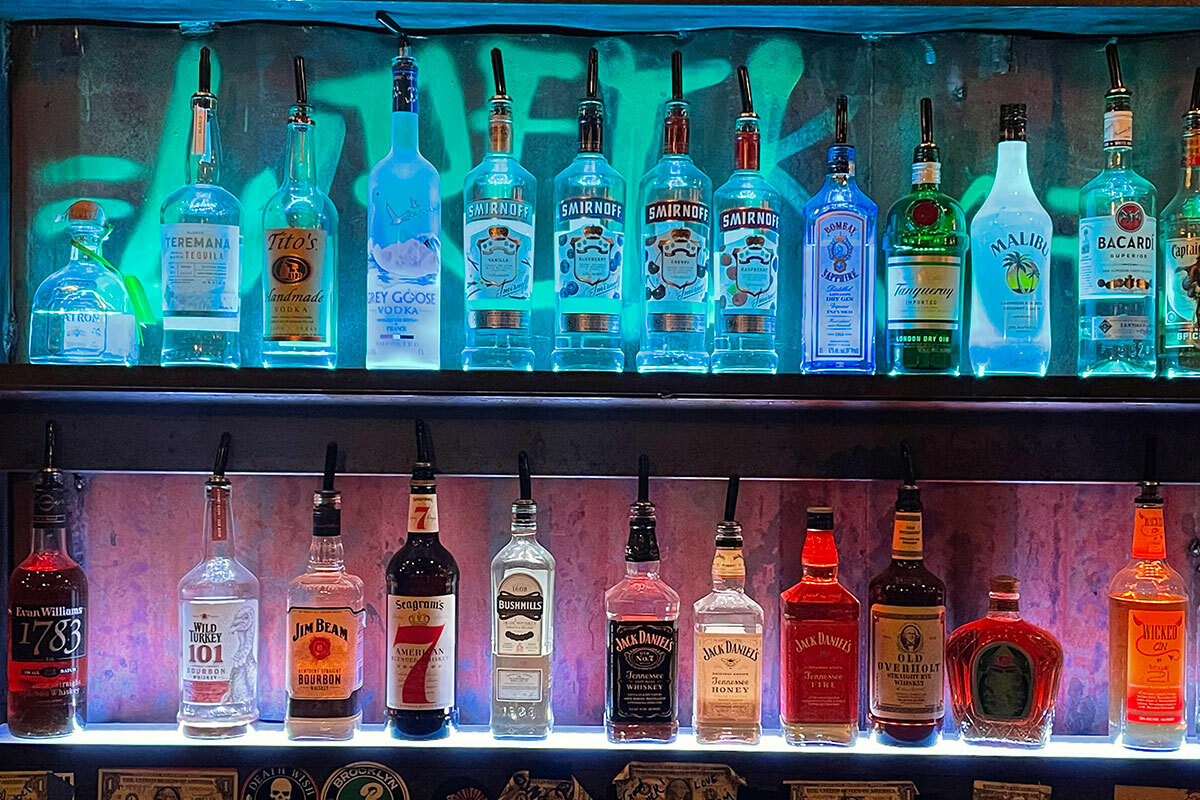 Commercial LED Bottle Lighting Displays and Shelves for Bars & Nightclubs