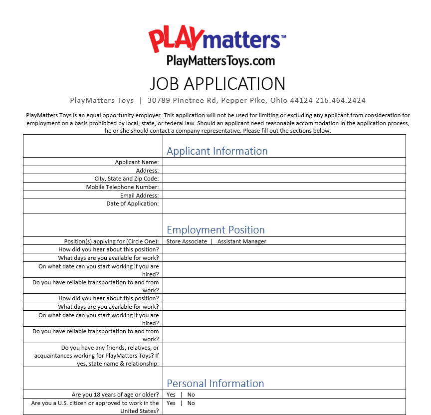 We're Hiring! - PlayMatters Toys