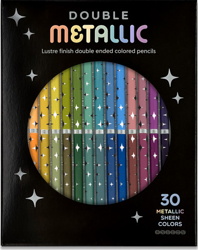 Double Metallic Colored Pencil Set - PlayMatters Toys