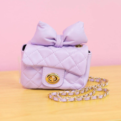 Purple Mini Bow Quilted Crossbody Purse - PlayMatters Toys