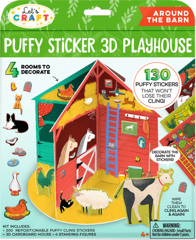 Around The Barn Puffy Sticker 3d Playhouse - PlayMatters Toys