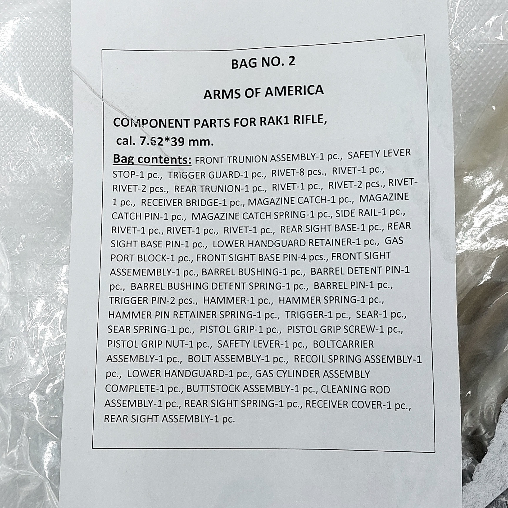 New Production Cugir Romania AK kit mfg by Nova Modul - RAK1 Rifle (No ...