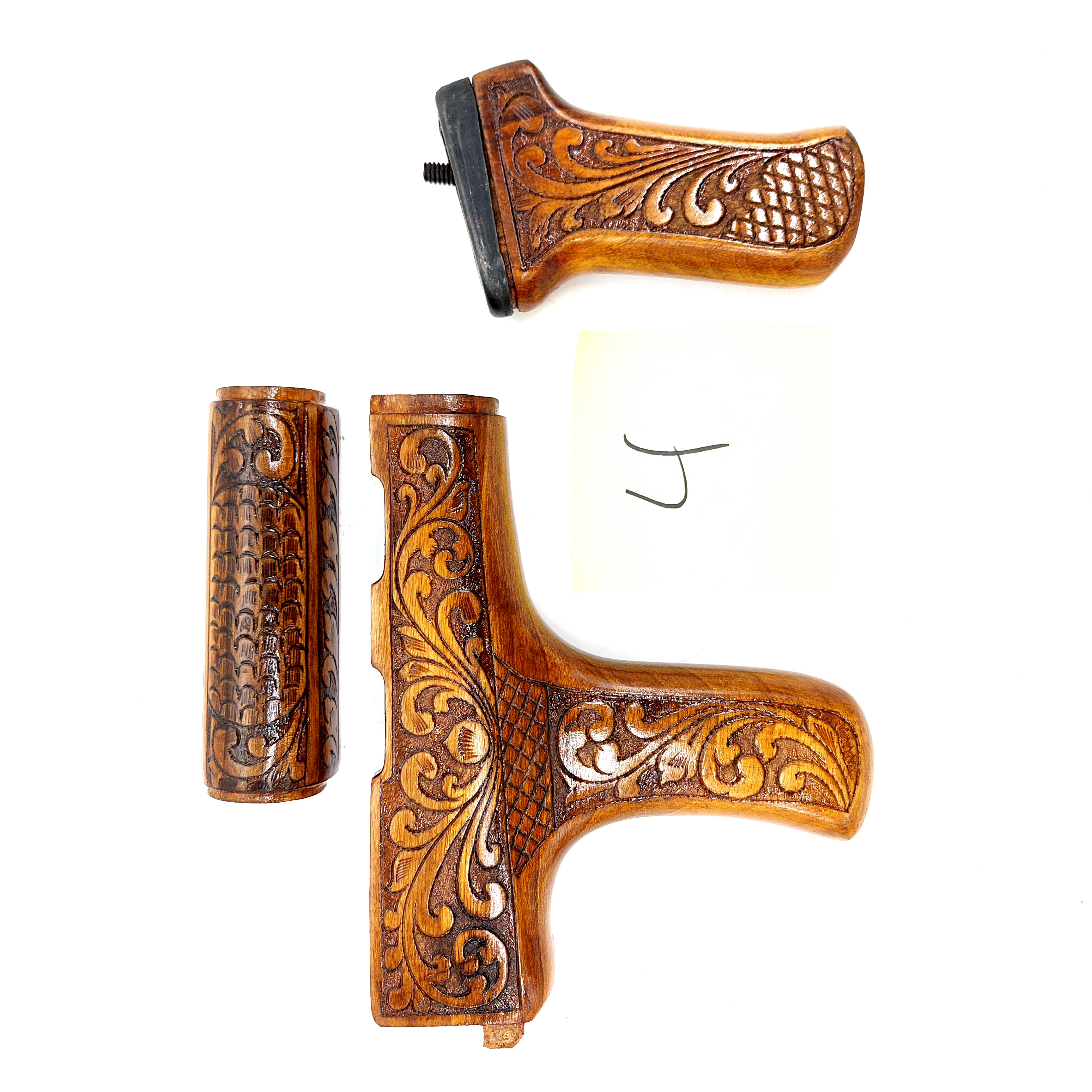 HAND CARVED WALNUT KHYBER PASS AK REVERSE DONG/GRIP SET