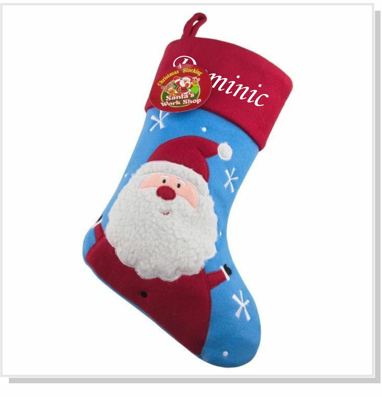 Personalised Deluxe BLUE Stocking - (Santa) - CladishSports.co.uk ...