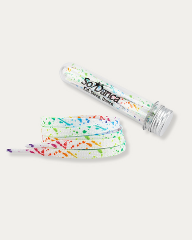 White Multicolor Shoe Laces - Backstage Dancewear & Gifts