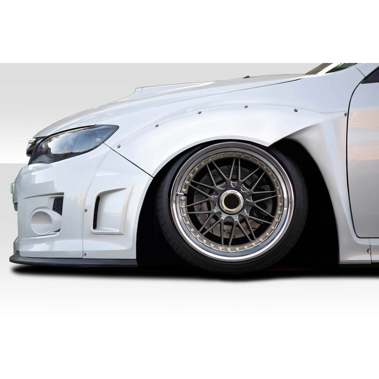 2011 2014 Subaru WRX STI 4DR Duraflex MTR Wide Body Front Fender Flares 4 Piece Note can fit wheels 4 wider than stock
