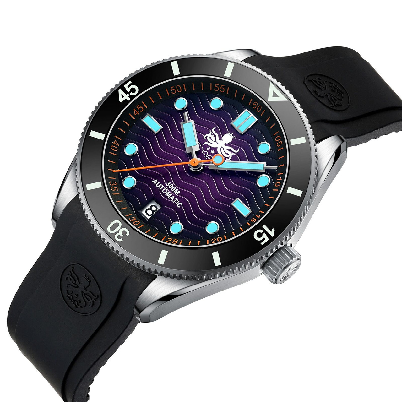 PHOIBOS WAVE MASTER PY010HR 300M Automatic Dive Watch Purple