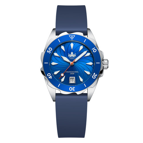 PHOIBOS SEA NYMPH 300M Quartz Lady Diver Watch PX021B Blue