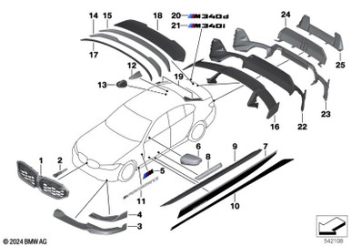 Genuine M Performance Rear Bumper Trim Black High Gloss 51195A4F522 ...