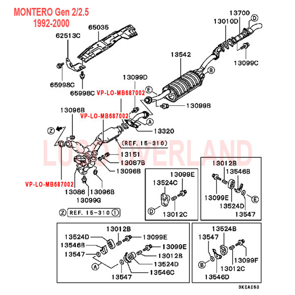 MONTERO Gen 1, 2, 2.5; SPORT; MMM - Exhaust Manifold Pipe Flange Gasket