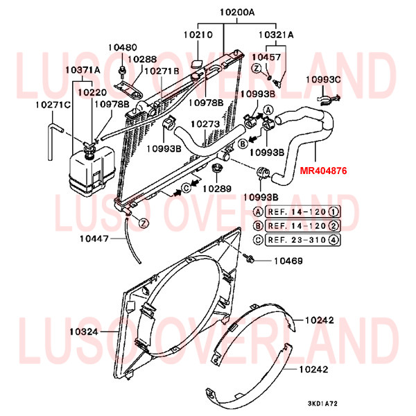 MONTERO Gen3 - Radiator Hose, Lower (MR404876)