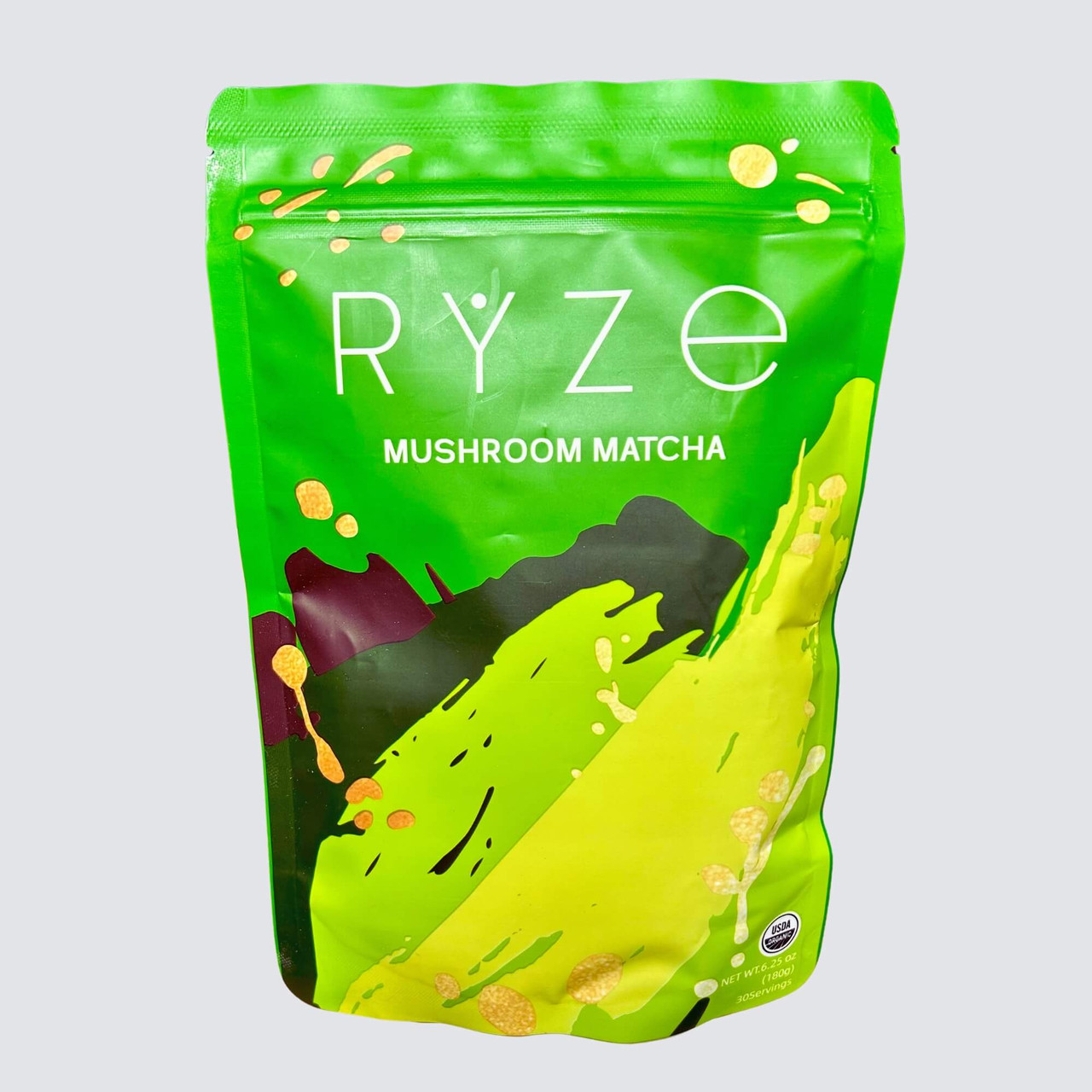 RYZE Mushroom Matcha 6.25 oz, USDA Organic with 6 Adaptogenic Mushrooms ...