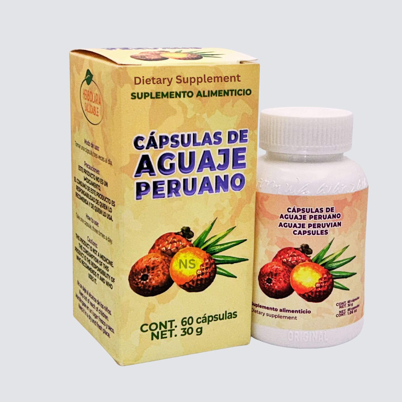 Aguaje Peruvian Capsules Dietary Supplement for Women Herbolaria ...