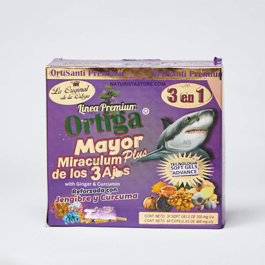 Ortiga Mayor Plus 3 in 1 with Jengibre & Curcuma 3 Bottles