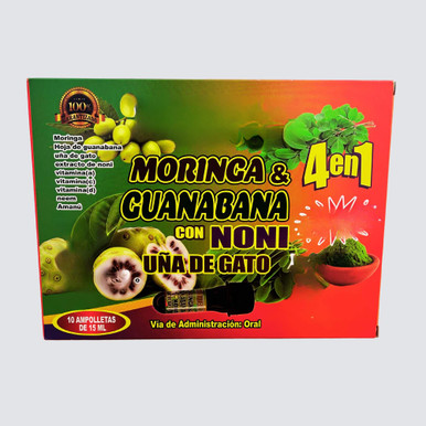 4 en 1 Moringa & Guanábana Noni Cats Claw herb Dietary Supplement - 10 ...