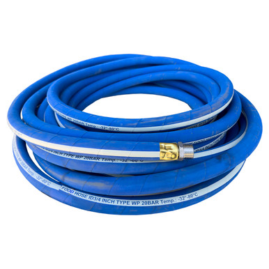 Food Grade Hose - 3/4" 20m Roll Inc. Stainless Steel Fittings