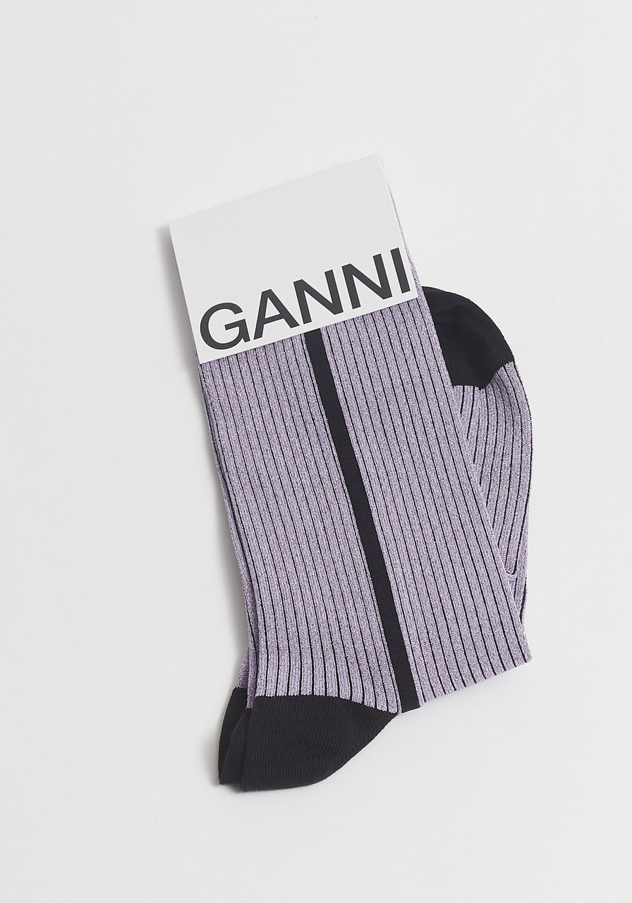 Ganni Lurex Blend Socks - Heliotrope - LE POINT