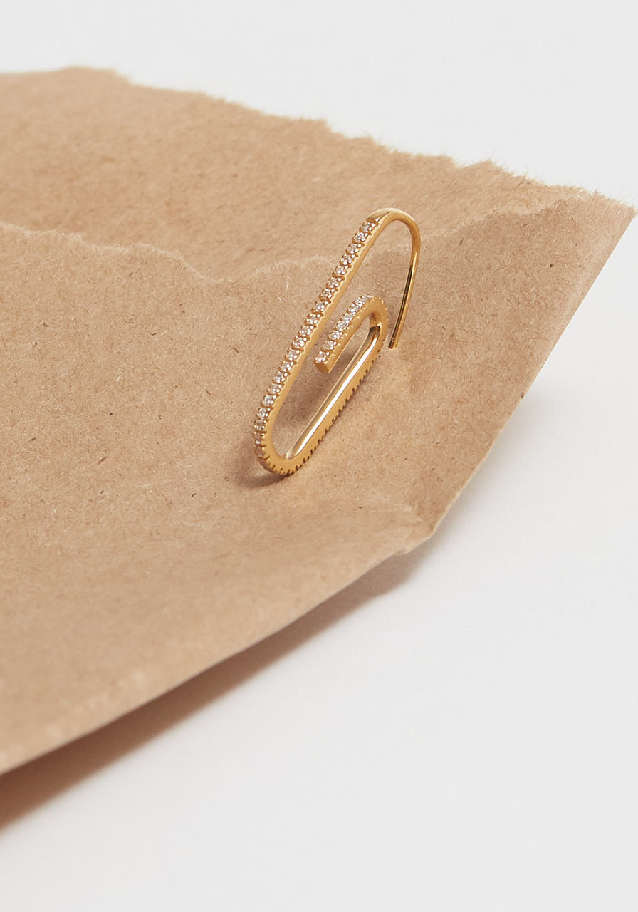 Hillier Bartley Classic Pave Paperclip - White - LE POINT