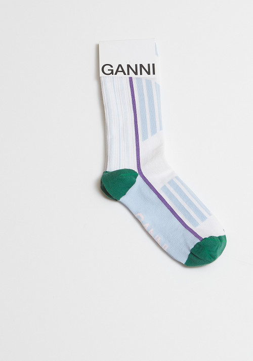 Ganni Cotton Blend Sock - Heather - LE POINT