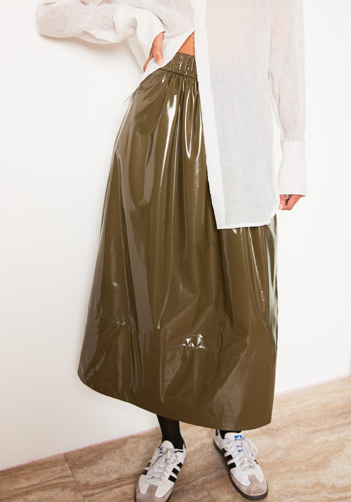 Tibi Light Weight Stretch Smocking - Wood - LE POINT