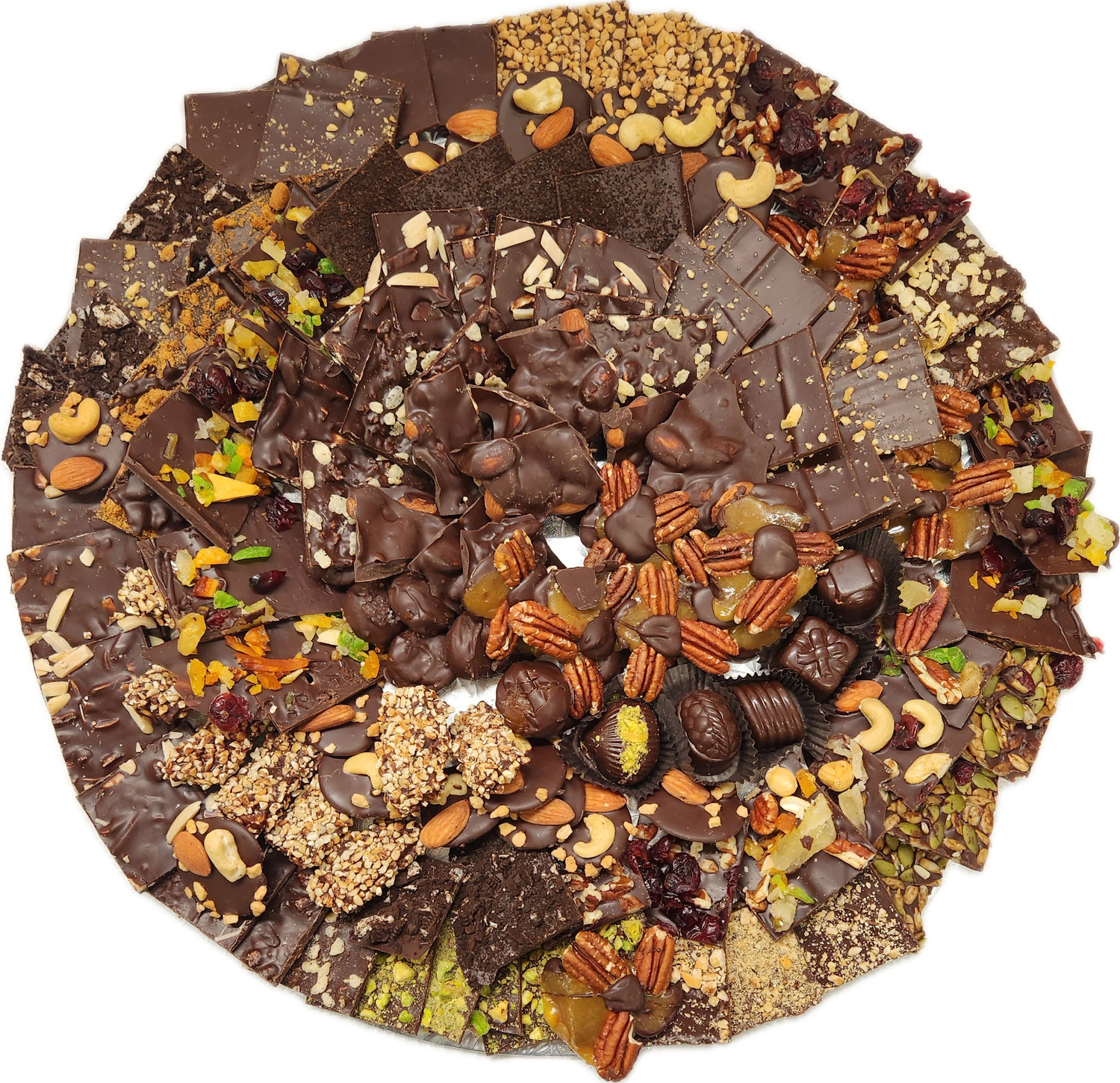 16" dark chocolate platter