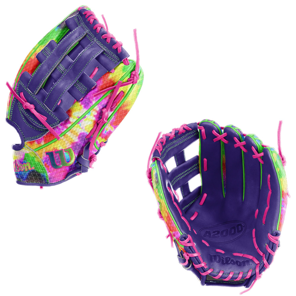 CUSTOM WILSON A2000 SP125 - TIE DYE - 12.5" BASEBALL/SOFTBALL GLOVE ...