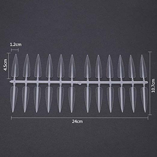 Nail Tip Color Chart 240 Pcs Long Sharp (Clear) - US Nail Supply LLC