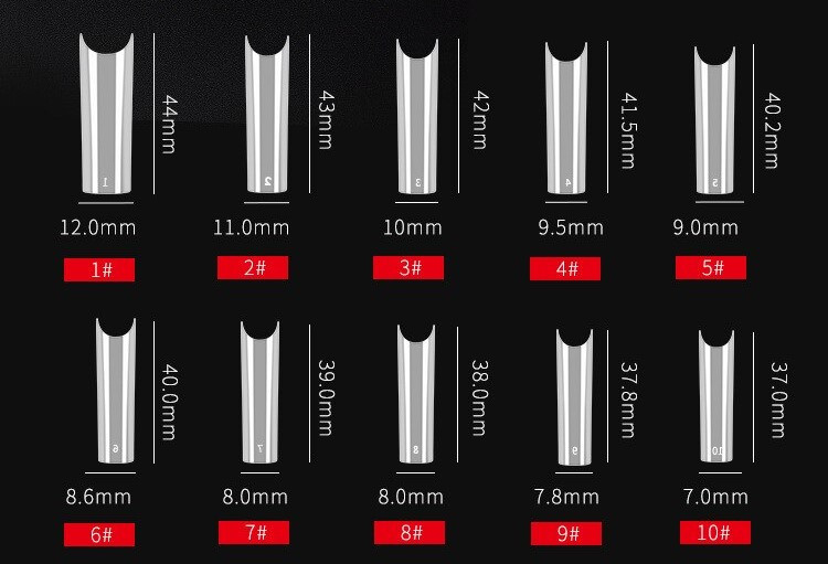 Extra Long Square Tips NATURAL ( Bag of 500pcs ) - US Nail Supply LLC
