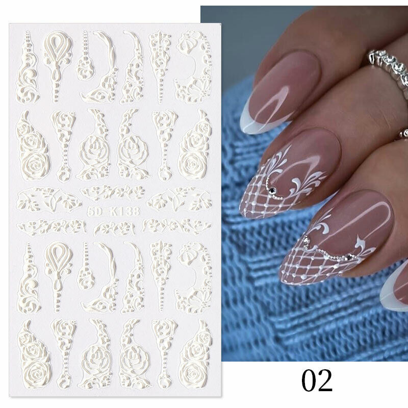5D Embossed Nail Stickers - 5D-130 to 5D-140 - SUPPLY US LLC