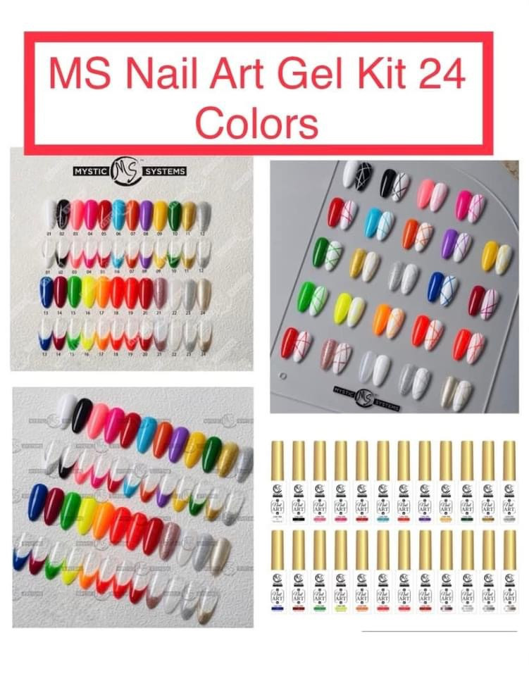 MS Line Gel Art Set 24 Colors - US Nail Supply LLC