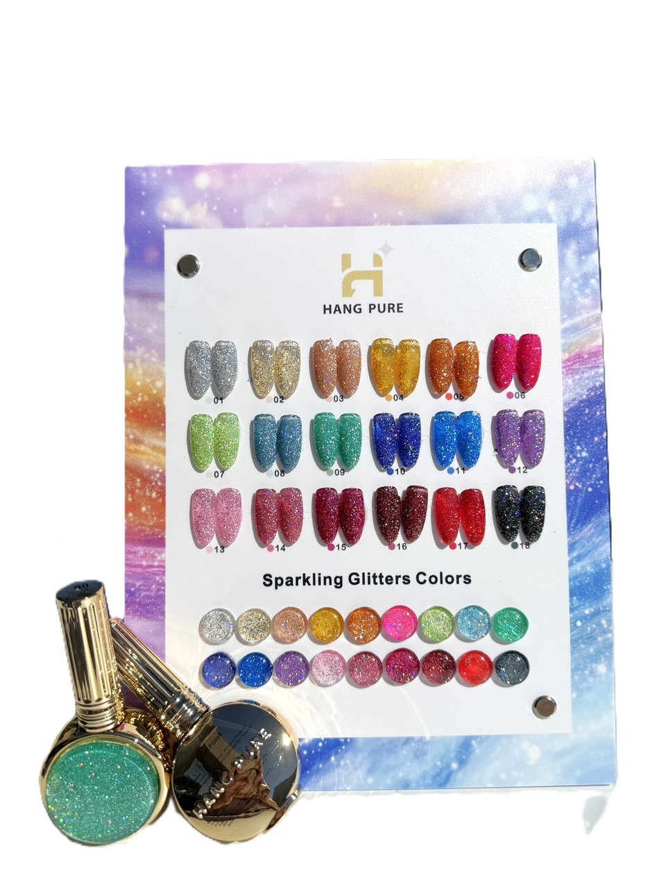 HANG Sparkling Glitters Colors 18ml 18 Colors - SUPPLY US LLC
