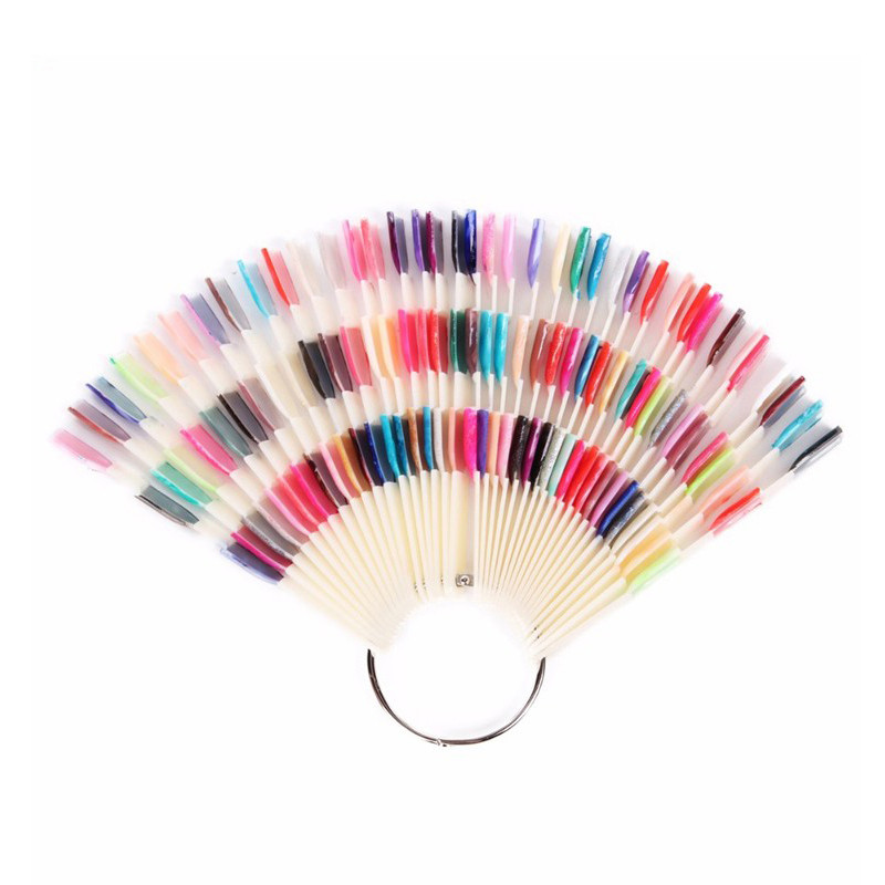 Plastic 3Knots 50 Tips Fan Shape Color Chart Natural - US Nail Supply LLC