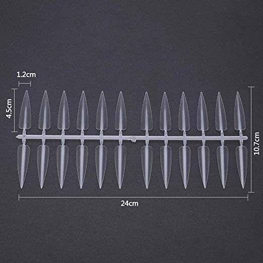 Nail Tip Color Chart 240 Pcs Long Sharp (Clear) - SUPPLY US LLC