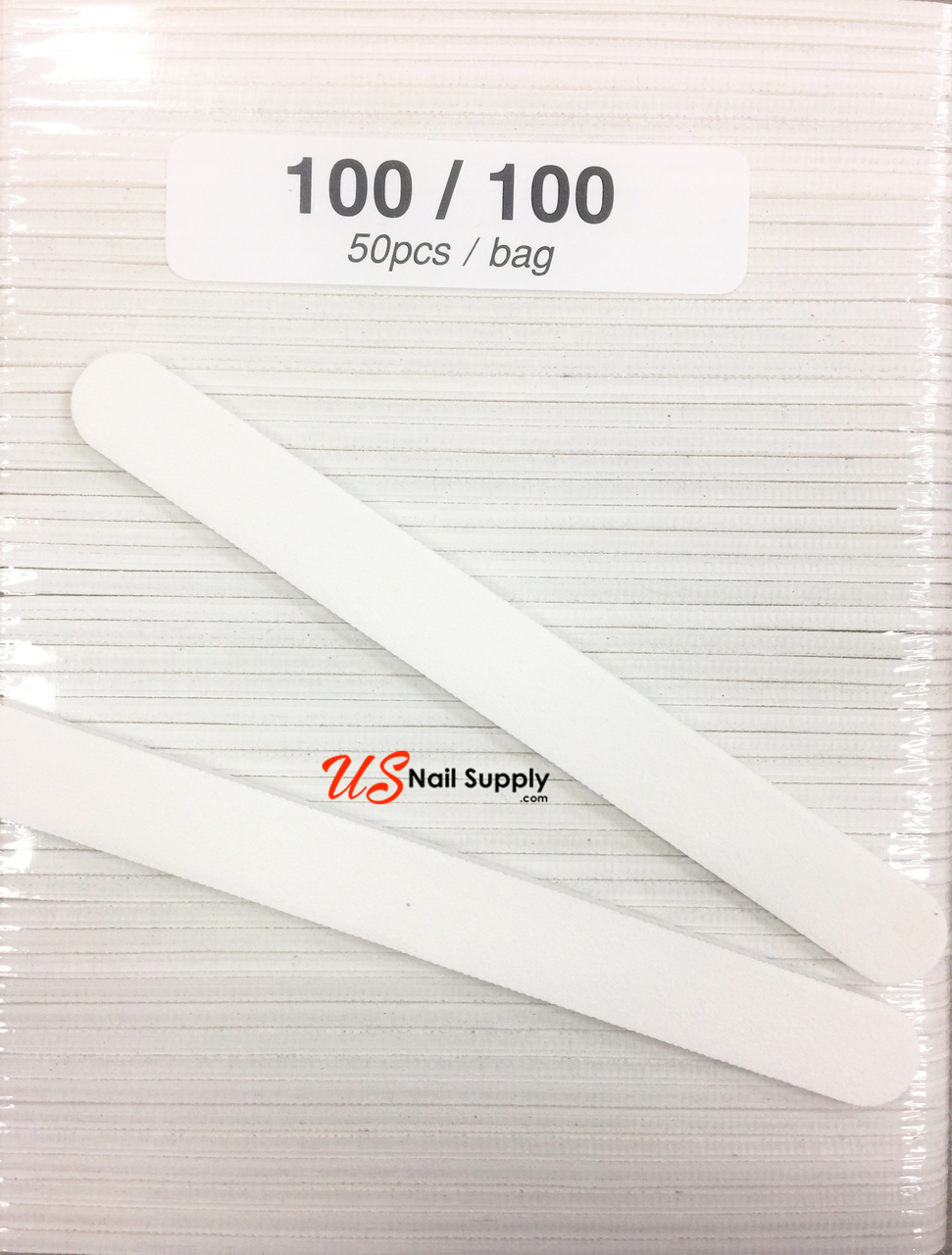 White Round File 100/100 50pcs - US Nail Supply LLC